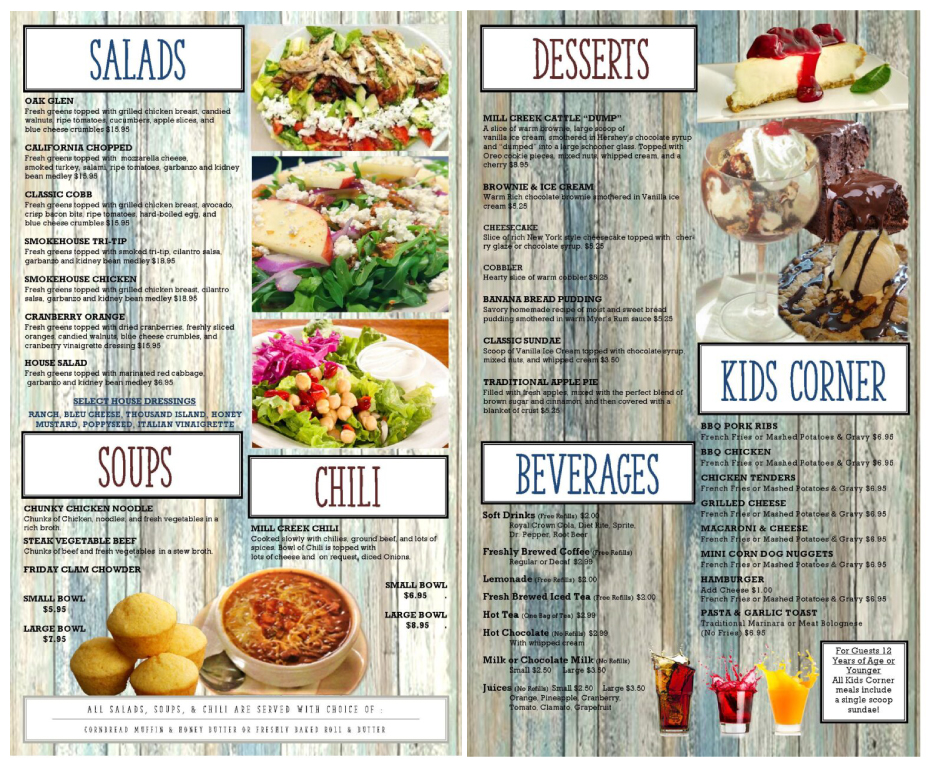 Mill Creek Cattle Company » Restaurant Menu